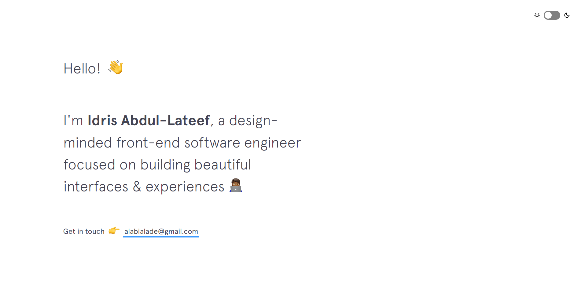 Idris Abdul-Lateef | Front-End Software Engineer